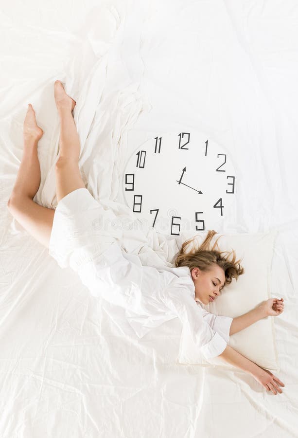 Expressive Woman Sleeping, Dreaming Concept Stock Image - Image of ...