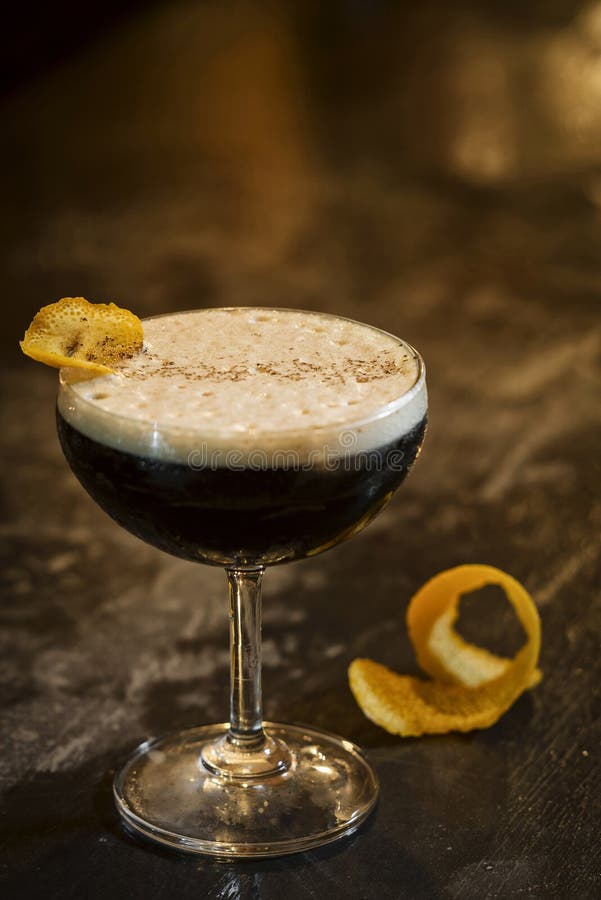 Expresso Cofeee Martini Cocktail Drink in Bar Stock Image - Image of ...
