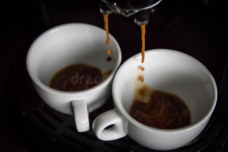 Expresso Coffee Machine with a Coffee Cups Stock Image - Image of ...