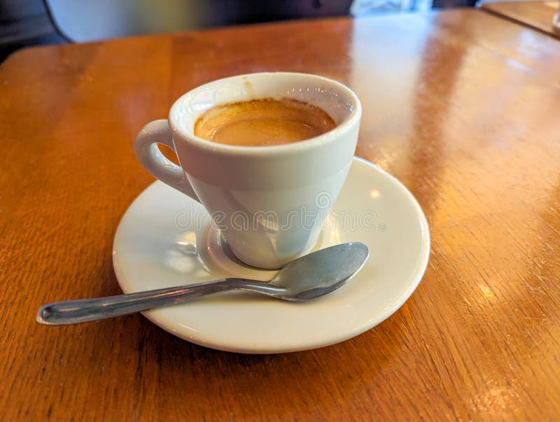 Expresso Coffee on the Table of a Parisian Bistro Stock Photo - Image ...