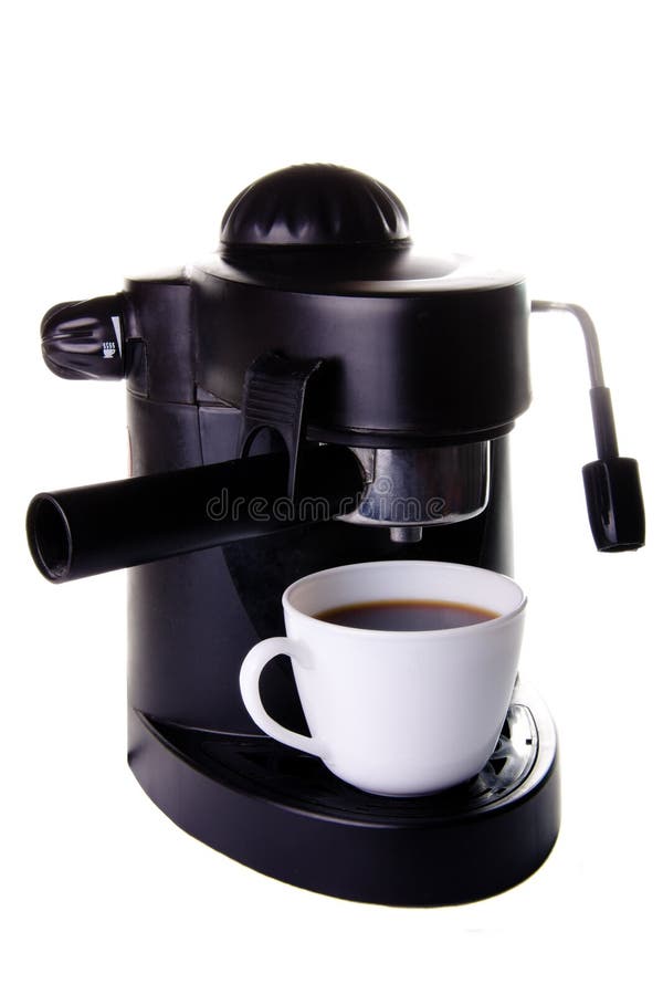 Expresso Machine and Coffee Shots Being Processed for a Drink at a ...