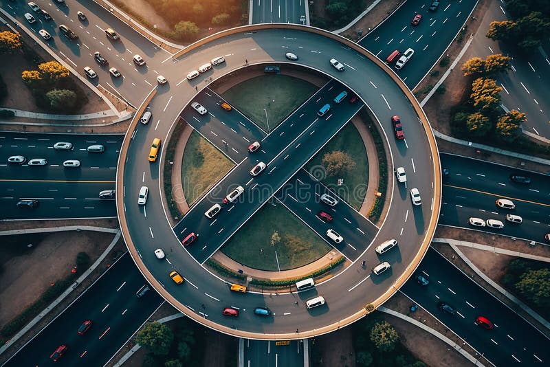 Expressway Car Traffic Transportation about Road in Big City ...