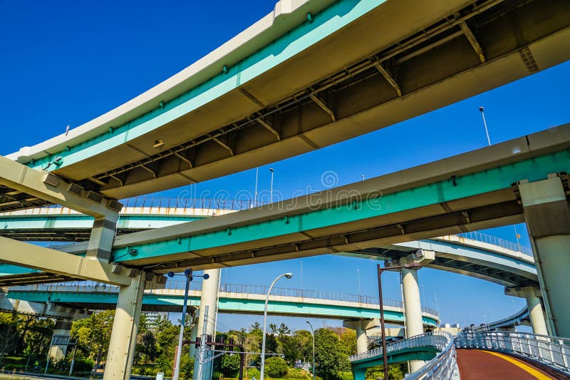 Expressway elevated lines stock image. Image of junction - 286671977