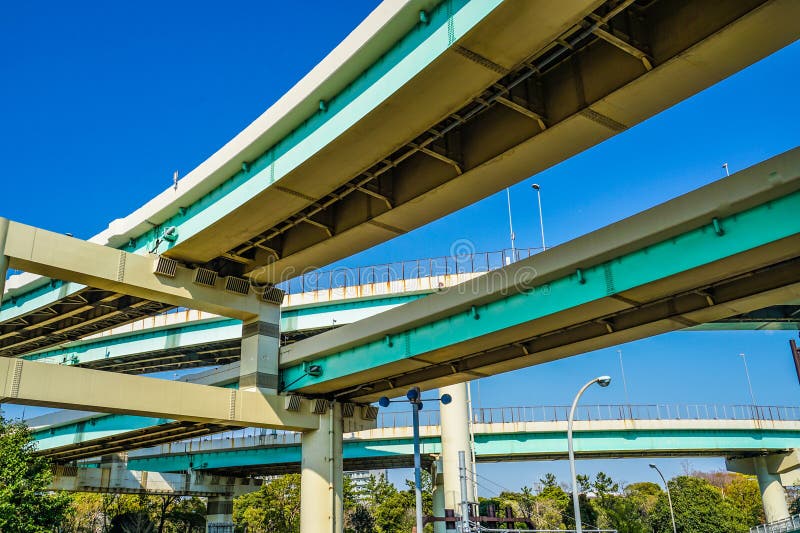 Expressway elevated lines stock image. Image of night - 286673837