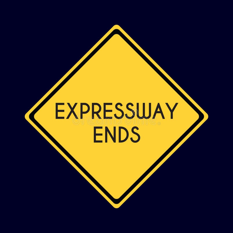 Freeway ends sign stock illustration. Illustration of roadway - 51941288