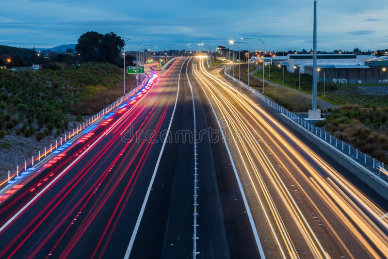 Expressway Light Trails Kapiti Stock Photo - Image of road, expressway ...