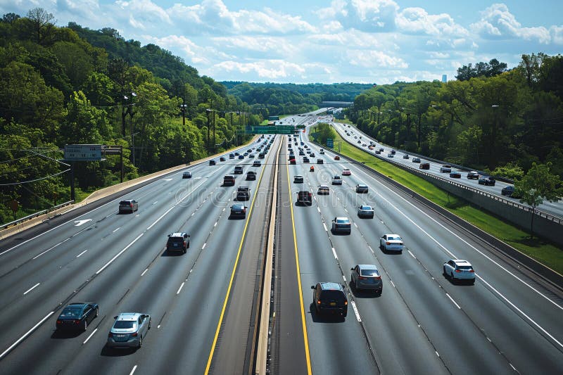 Expressway Top View, Road Traffic an Important Infrastructure. AI ...