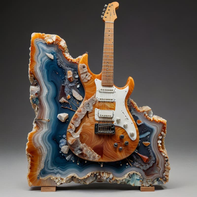 Exquisite Agate-Crafted Six-String Electric Guitar: a Unique ...