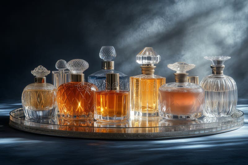 Elegant Perfume Collection Displayed Beautifully in Soft Lighting at ...