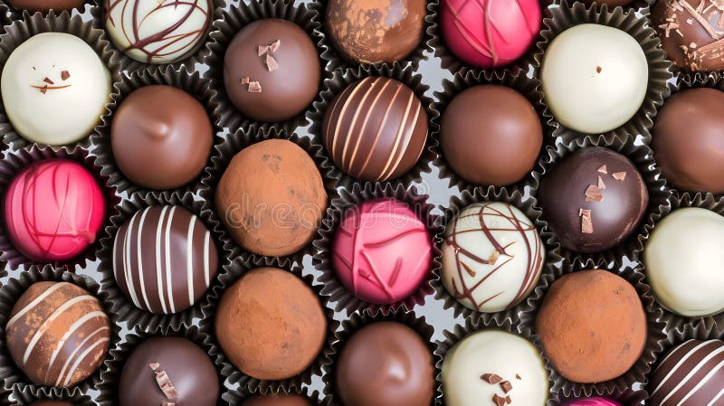 Exquisite Assorted Chocolate Truffles Presented in an Elegant ...