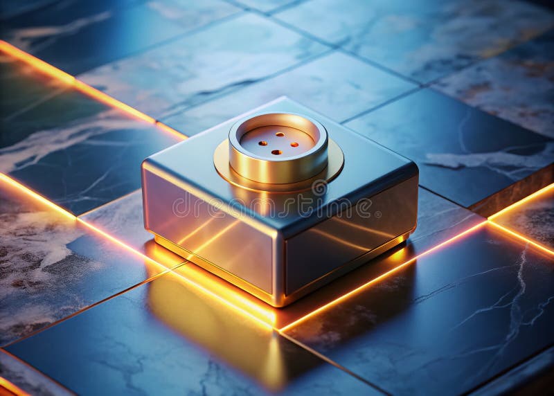 Exquisite Asymmetrical Gold Marble Socket with Bokeh and Reflections a ...