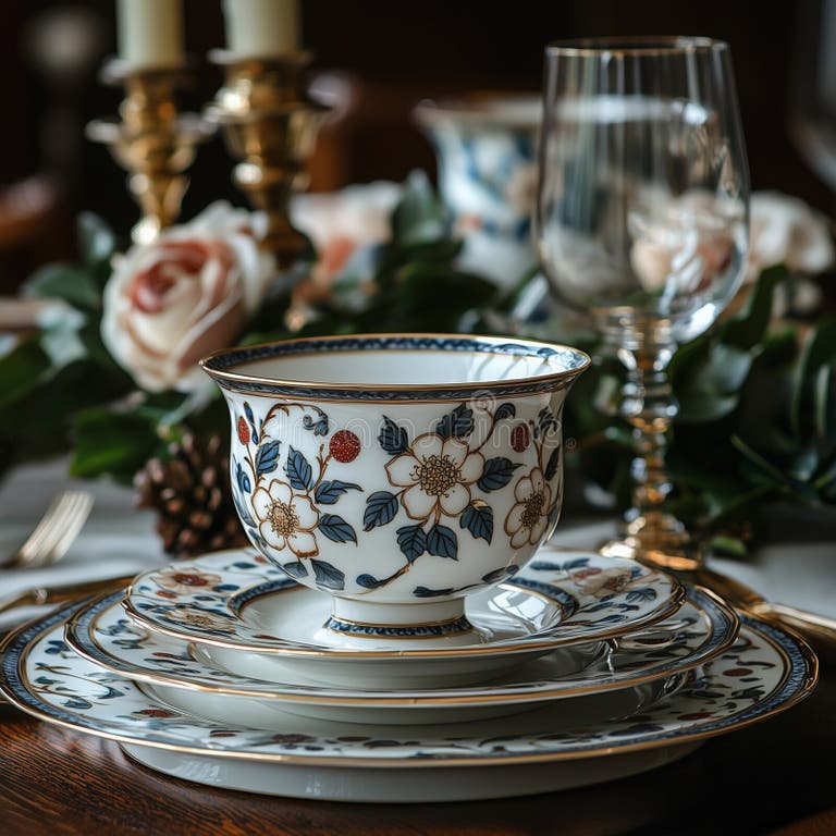 AI Generated. Exquisite Balinese Style Tableware Elegantly Set for a ...