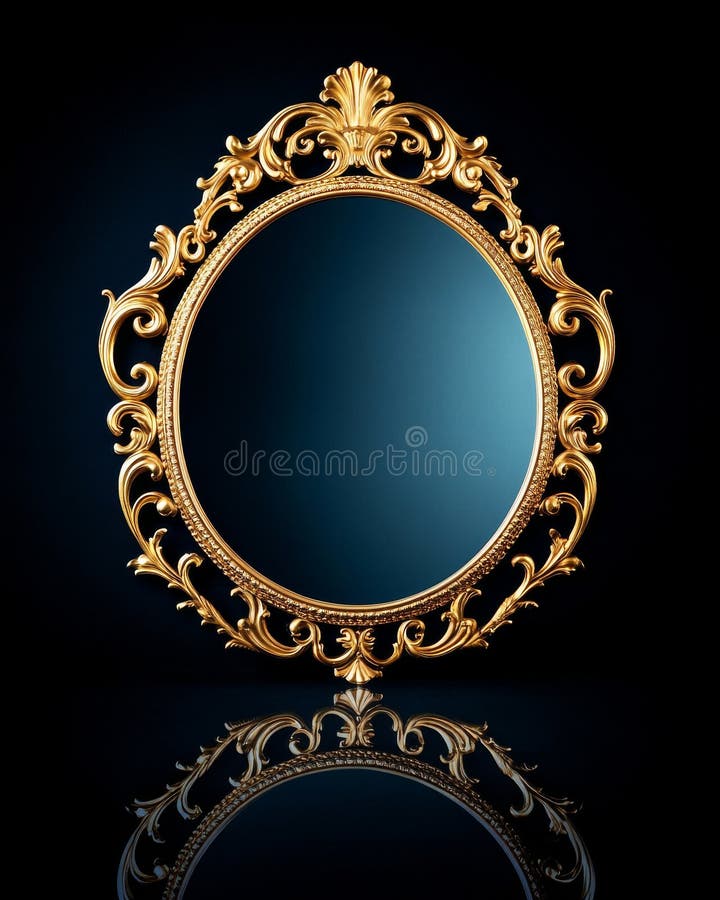 An Exquisite Baroque Frame in Antique Gold, Adorned with Ornate Floral ...