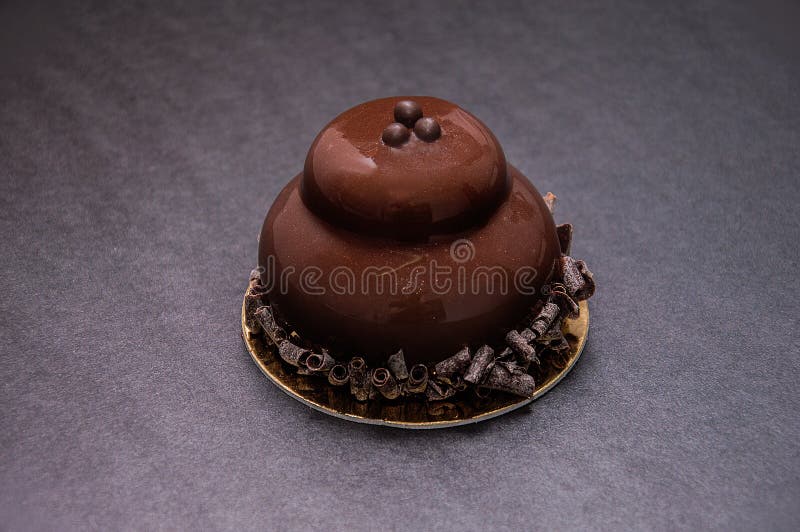 Exquisite Black Dessert Decorated with Dark Chocolate Stock Photo ...