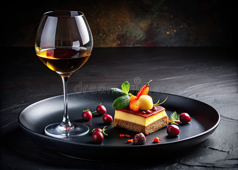 Exquisite Black Plate Dessert a Symphony of Taste and Elegance in ...