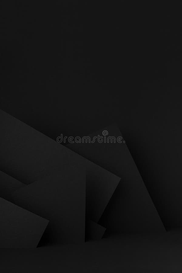 Exquisite Black Stage Mockup with Abstract Geometric Pattern of Corners ...
