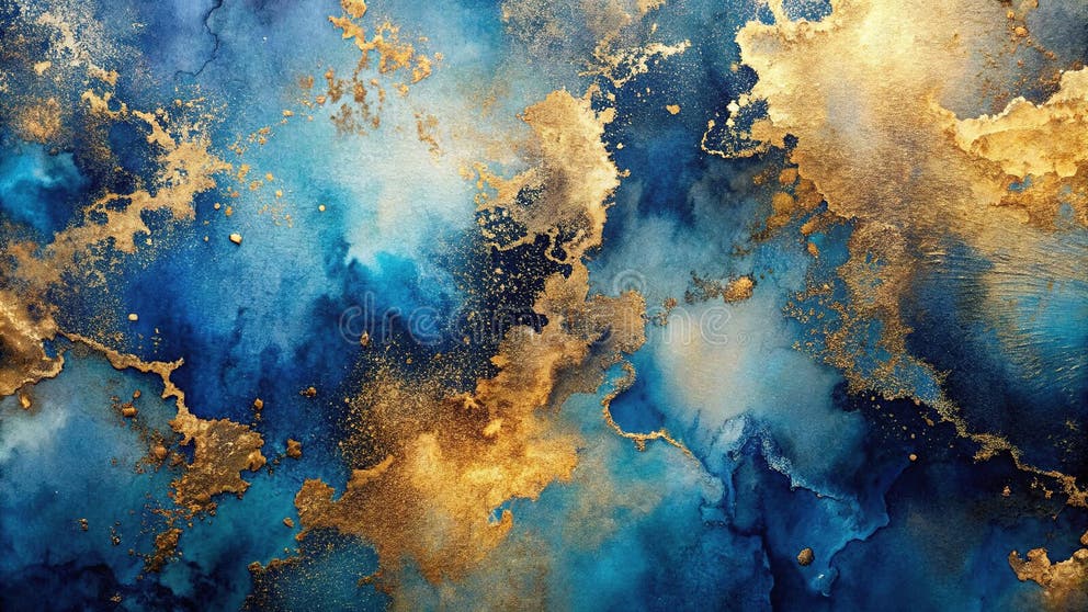 Exquisite Blue and Gold Abstract Texture Background a Premium Design ...