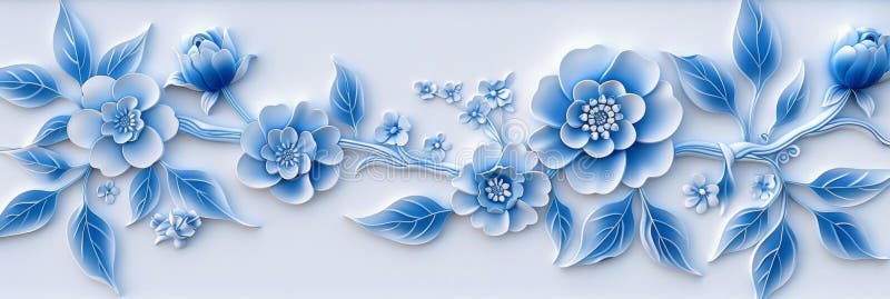 An Exquisite Blue and White Porcelain Pattern Featuring Detailed ...