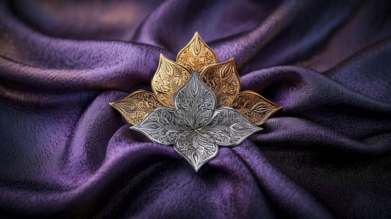 Exquisite Bronze and Silver Textile Presentation Featuring Kanok ...