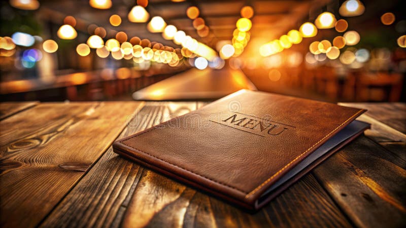 Exquisite Brown Leather Restaurant Menu Book Mockup Elegant Design for ...