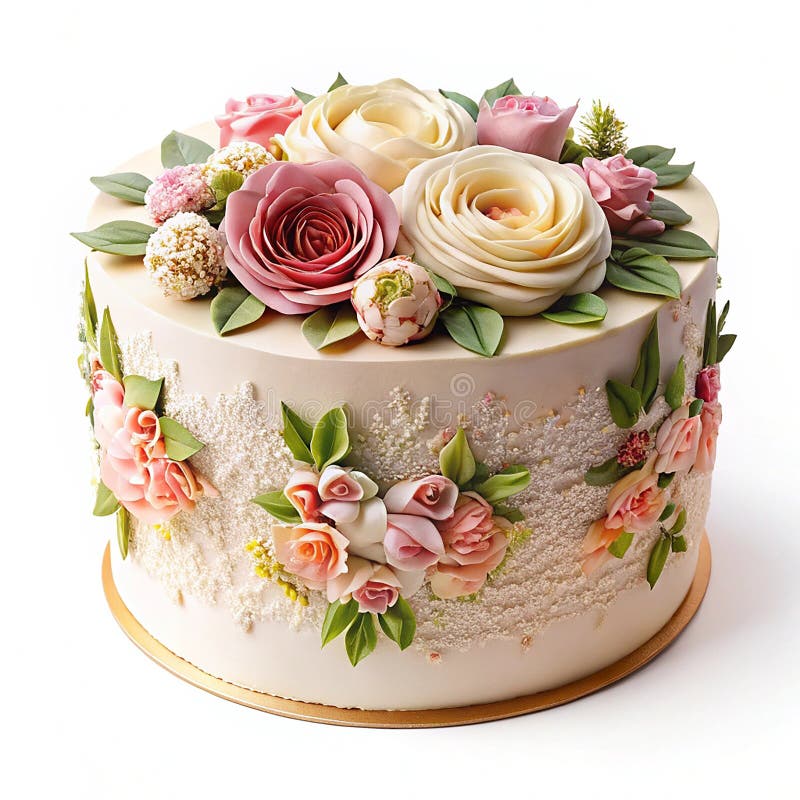 Exquisite Cake Box with Premium Floral Textures Stock Illustration ...
