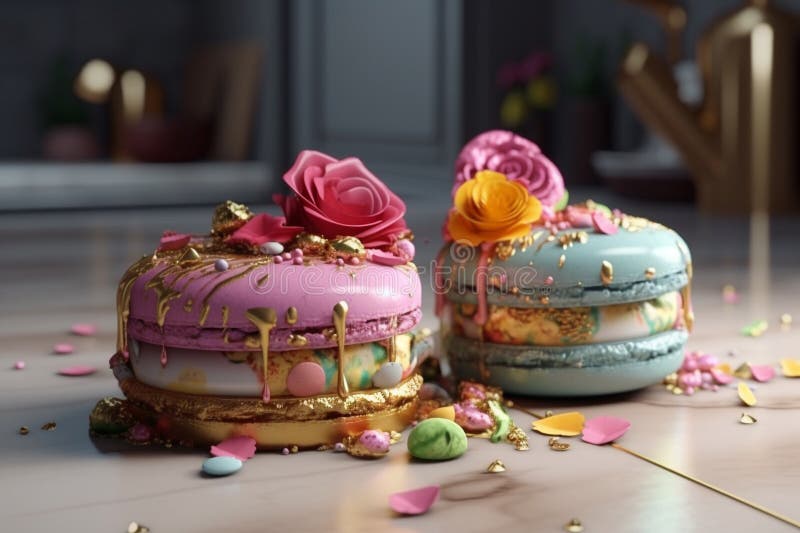 Exquisite Cakes with Beautiful Decor. AI Generated Stock Illustration ...