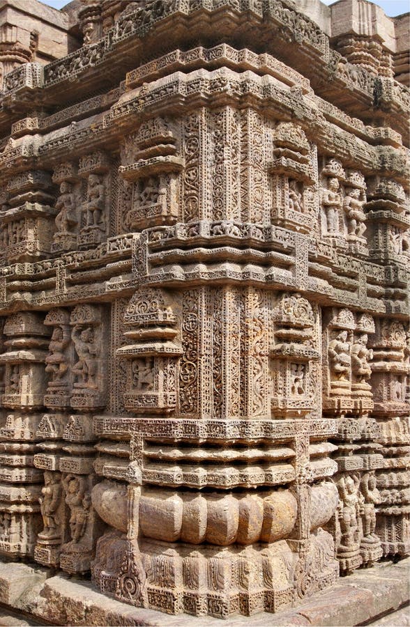 Exquisite Carvings at the Corner of the Sun Temple Stock Image - Image ...