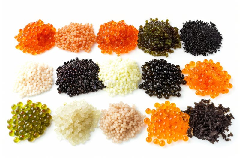 Exquisite Caviar Varieties Displayed Stock Illustration - Illustration ...