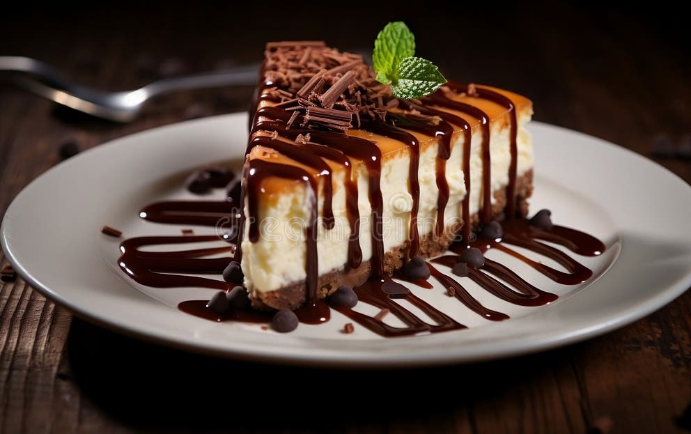 Exquisite Cheesecake Presentation. Generative AI Stock Illustration ...