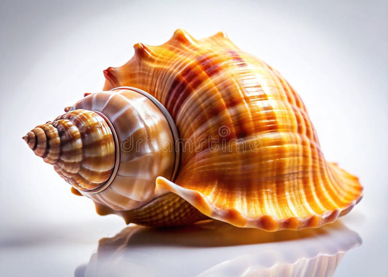 Exquisite Closeup of a Seashell Isolated on a Pristine White Background ...