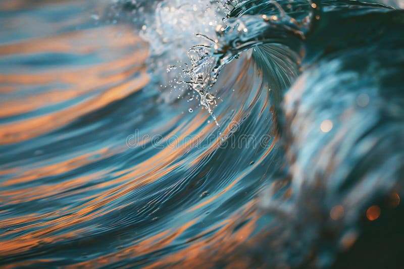 Exquisite Closeup of a Water Wave, Capturing the Dynamic Movement and ...