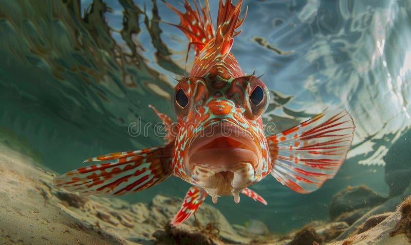 Exquisite Cockerel Fish in Habitat Stock Image - Image of reef, white ...