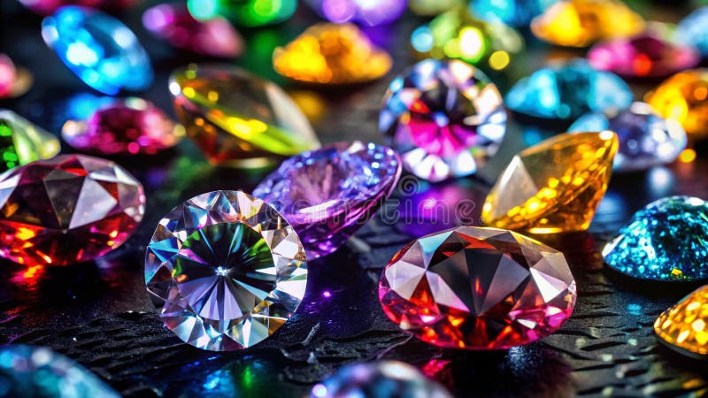 Exquisite Collection of Colored and White Diamonds a Luxurious Gemstone ...