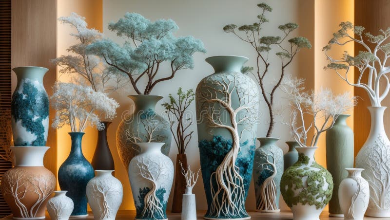 Exquisite Collection of Contemporary Ceramic Vases Featuring Intricate ...