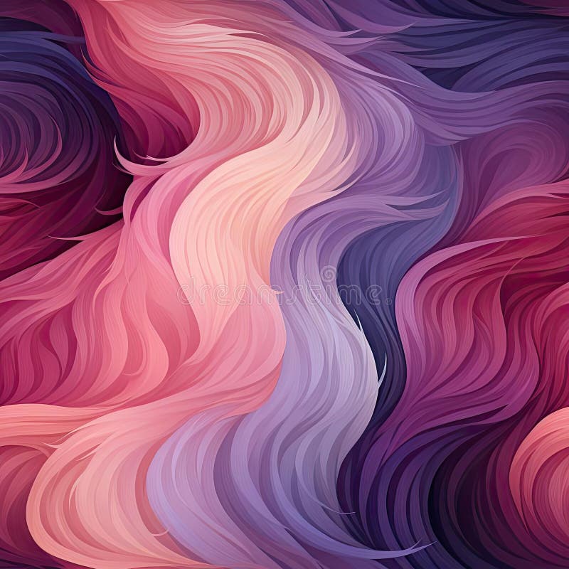 Exquisite Colored Wallpaper with Beautiful Wavy Hair Patterns (tiled ...