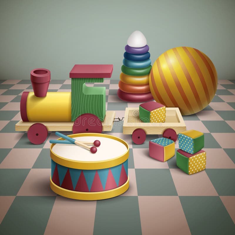 Exquisite Colorful Toys Set Stock Vector - Illustration of design ...