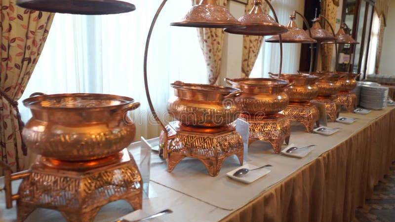 Exquisite Copper Buffet, Culinary Elegance and Serving Excellence Stock ...