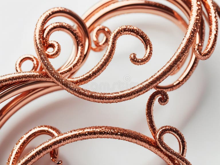 Exquisite Copper Glitter Swirls a Luxurious Design Element for ...