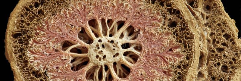 Detailed Cross-Section of Brain Stem Showcasing Intricate Nerve ...