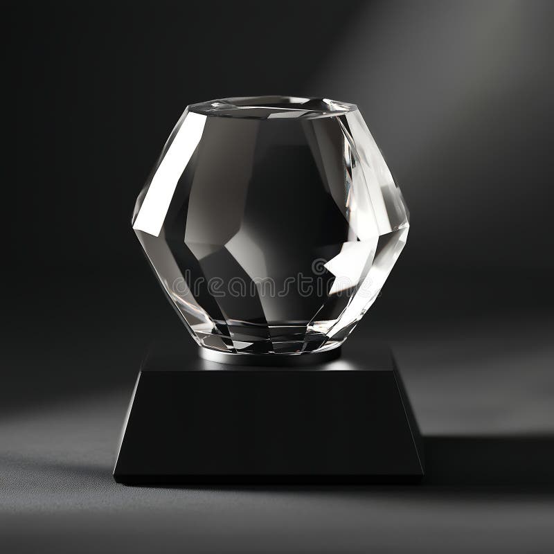 Exquisite Crystal Trophy with Diamond-Like Facets Stock Illustration ...