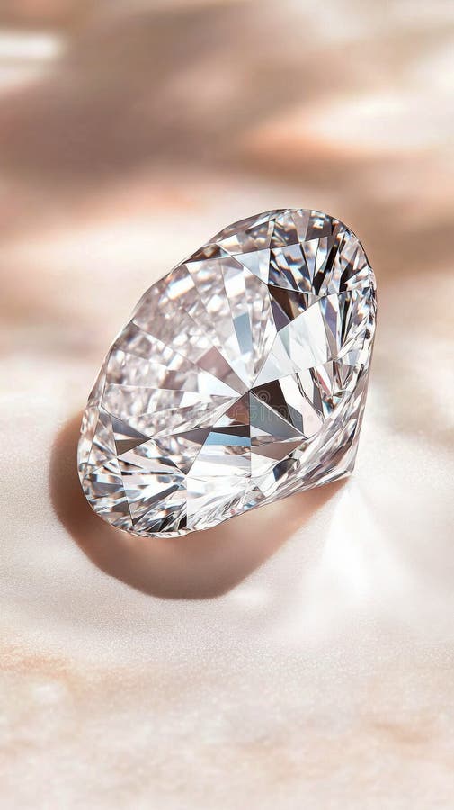 Exquisite Cut Diamond Reflecting Light on a Smooth Surface in Soft ...