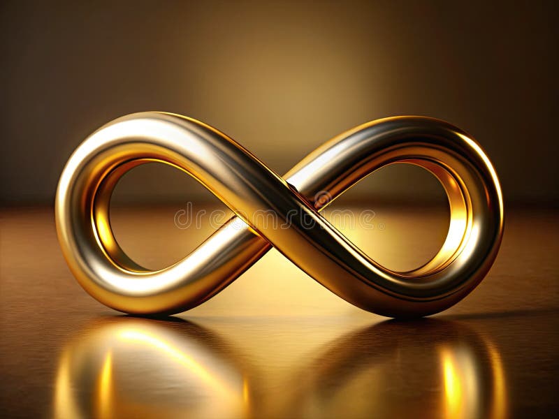 Exquisite 3D Golden Infinity Loop a Minimalist Symbol of Endless Luxury ...