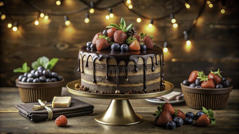 Exquisite Decadent Chocolate Layer Cake with Dripping Ganache a Visual ...