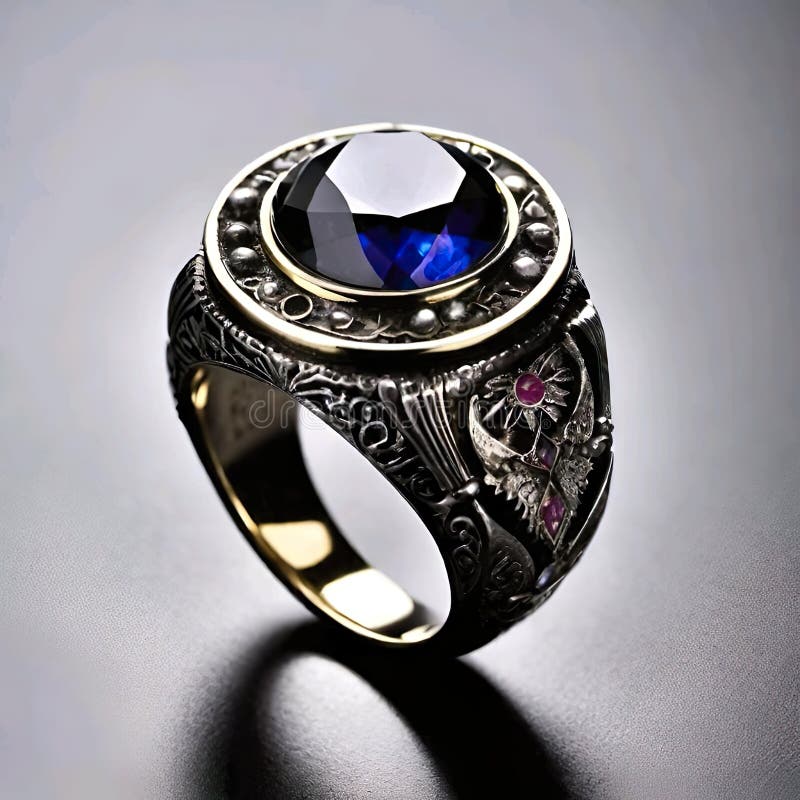 Exquisite Design Featuring Intricate Silver Detailing and Bold Gemstone ...