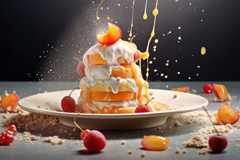 Exquisite Dessert in a Luxury Restaurant Stock Illustration ...