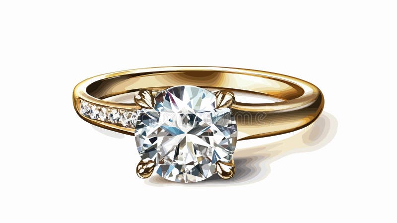 Exquisite Diamond Ring Clipart on White Background Stock Vector ...