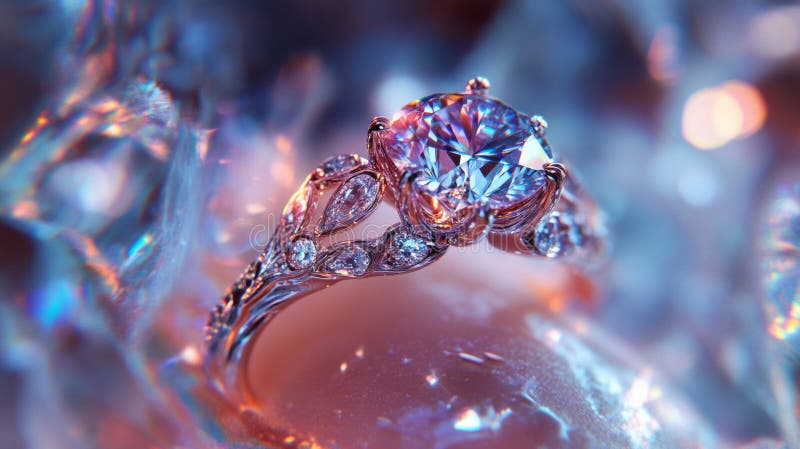 Exquisite Diamond Ring with Intricate Design and Sparkling Stones Stock ...
