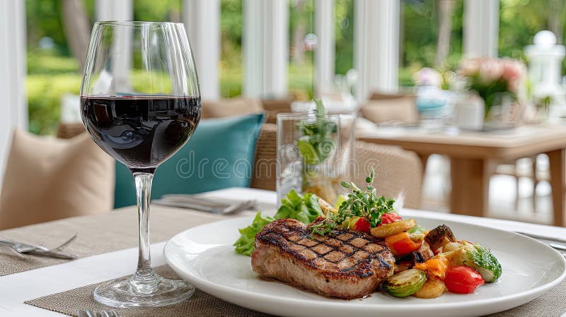 Exquisite Dining Setting Showcases a Perfectly Grilled Ribeye Steak and ...