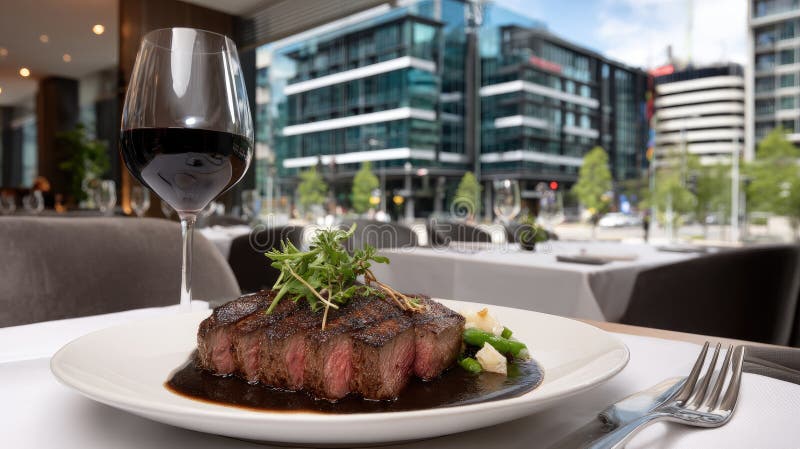 Exquisite Dining Setting Showcases a Perfectly Grilled Ribeye Steak and ...