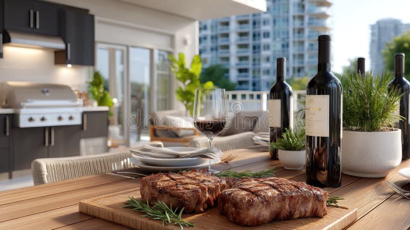 Exquisite Dining Setting Showcases a Perfectly Grilled Ribeye Steak and ...